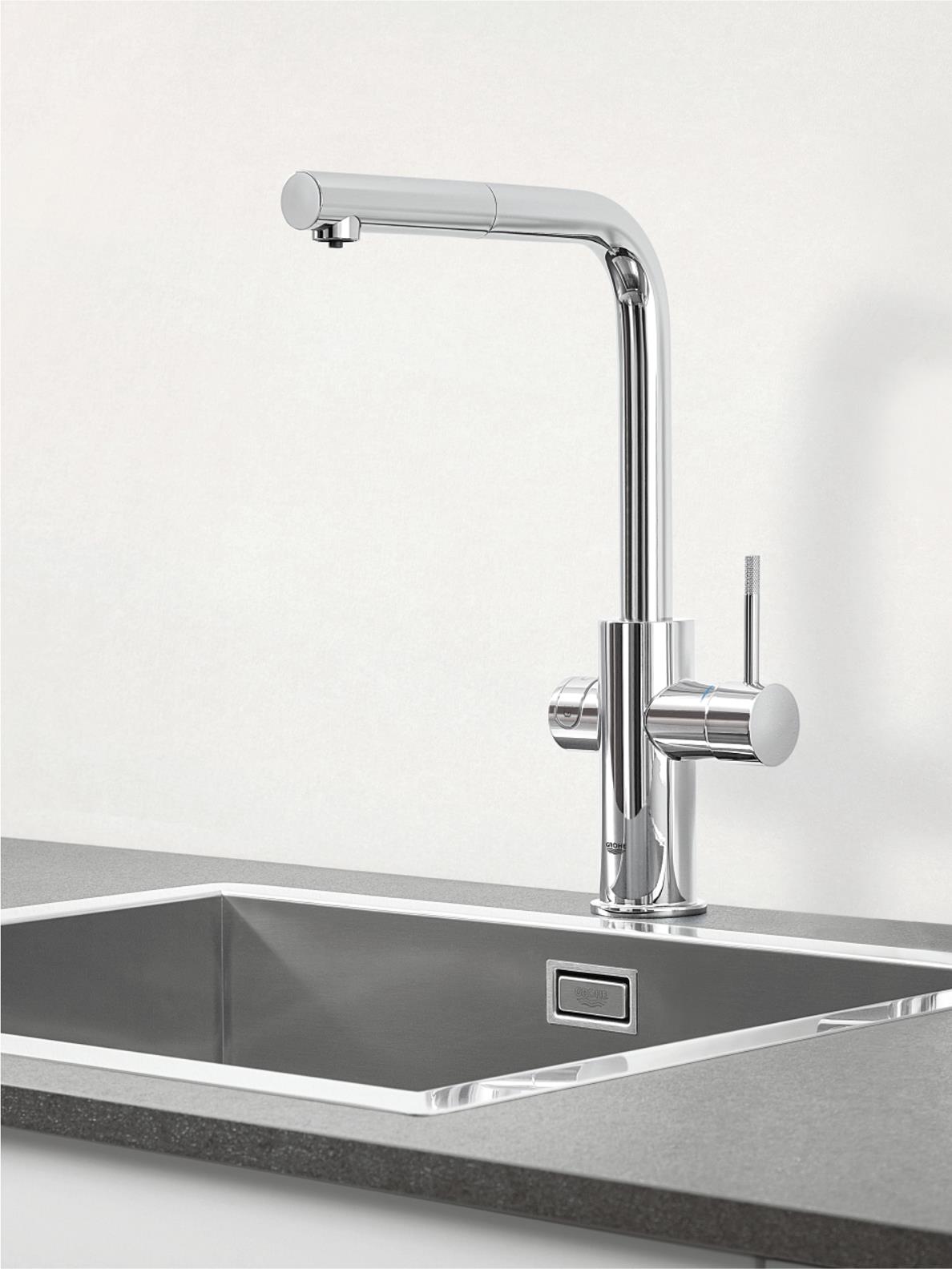 GROHE Blue Professional - Rubinetto con filtro e frigo gasatore ad alte ...